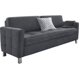 Sit & More sit&more 3-Sitzer &raquo;Pablo&laquo; grau Kunstleder SOFTLUX / Struktur (100% Polyester);Flachgewebe (100% Polyester) / Struktur (100% Polyester) B/H/T: 163cm x 