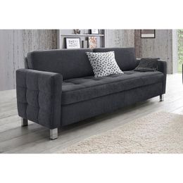 Sit & More sit&more 3-Sitzer &raquo;Pablo&laquo; grau Kunstleder SOFTLUX / Struktur (100% Polyester);Flachgewebe (100% Polyester) / Struktur (100% Polyester) B/H/T: 163cm x 