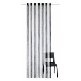 Weckbrodt-Gardinen Fadenvorhang &raquo;Rebecca&laquo; Multifunktionsband 1 Stk. tlg. Fadengardine, Insektenschutz, transparent, k&uuml;rzbar, Store schwarz-wei&szlig; Polyester 160cm, 