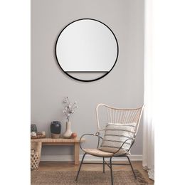 Talos Wandspiegel dekorativer runder Spiegel mit Aluminiumrahmen, &Oslash; 80 cm schwarz &Oslash; 80cm