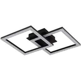 Globo LIGHTING LED Deckenleuchte &raquo;SAPENA&laquo; LED-Modul 1 Stk. Warmwei&szlig; Deckenlampe, Kunststoffkristalle, beweglich, quadratisch schwarz 1 Stk.