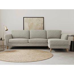 OTTO home Ecksofa &raquo;MARSEILLE (279/152cm),L-Form, Rec. rechts/links, verschiedene Bez&uuml;ge&laquo; Massivholzbeine Eiche, Landhausstil, Wellenunterfederung grau