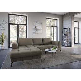 Sit & More sit&more Ecksofa &raquo;Bendigo L-Form&laquo; inklusive Sitztiefenverstellung, Bodenfreiheit 15 cm, 2 Fu&szlig;farben braun B/H/T: 284cm x 87cm x 175cm, NaturLEDER ,