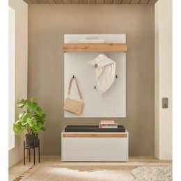 Home Affaire Garderoben-Set &raquo;GIRON/CiTY, moderne Garderobe, Komplettset mit viel Stauraum&laquo; Komplett-Set, 2 Stk. tlg. wei&szlig; Holzwerkstoff B/H/T: 100cmcm