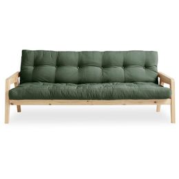 Karup Design Schlafsofa &raquo;Grab, inkl. Futonmatratze - aus massivem Kieferholz, 130x190 cm&laquo; Mit Holzstruktur, inkl. Futonmatratze, Liegefl&auml;che 130x190 cm gr&uuml;n B/H/T: