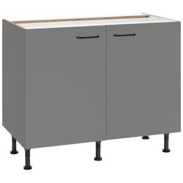 Optifit Unterschrank &raquo;Elga&laquo; mit Soft-Close-Funktion, h&ouml;henverstellbare F&uuml;&szlig;e, Breite 100 cm grau Holzwerkstoff basaltgrau, B/H/T: 100cm x 87cm x 58,4cm