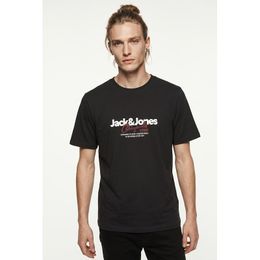 Jack & Jones Jack & Jones Herren T-Shirt &raquo;JORCASSIS TEE SS CREW NECK FST&laquo; mit Logo Schriftzug schwarz XS