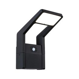 Paulmann LED Au&szlig;en-Wandleuchte &raquo;Juntea IP44 140x217mm 3000K 11W 900lm 230V Anthrazit Aluminium&laquo; 1 Stk. Warmwei&szlig; Bewegungsmelder grau 1, H: 25cm, 1 Stk.