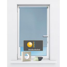 Kutti Seitenzugrollo &raquo;Seitenzugrollo 'Luna', verdunkelnd, Klemmfix, ohne Bohren, Fixma&szlig;&laquo; verdunkelnd ohne Bohren Sichtschutz, Sonnenschutz blau Polyester 