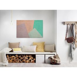 A.S. Cr&eacute;ation Leinwandbild &raquo;inlay&laquo; Abstrakt Kunst 1 Stk. tlg. Keilrahmen Farben Bunt Grafisch Abstrakt Leinwand-Bild Wohnzimmer Wand bunt Holz, Stahl B/H/T: 90cm x 