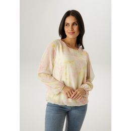 Aniston Selected Damen Aniston SELECTED Schlupfbluse mit modischen und frischen Batiklook bunt 48