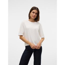 V&eacute;ro Moda Vero Moda Damen Kurzarmpullover &raquo;VMSILJE 2/4 O-NCK OVERSIZE PULL GA NOOS&laquo; Viskosemischung, oversize wei&szlig; M