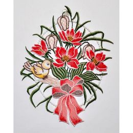 Stickereien Plauen Fensterbild &raquo;Blumenschleife Fensterbild&laquo; Fensterbild "Blumenschleife" gelb Polyester B/L: 20cm x 28cm