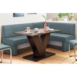 Home Affaire Eckbank &raquo;Nils&laquo; Sitz und R&uuml;cken gepolstert, verschiedene Qualit&auml;ten blau Holzwerkstoff, Massivholz, Polyester B/H/T: 202cm x 89cm x 152cm,