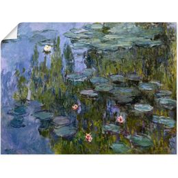 Artland Wandbild &raquo;Seerosen (Nympheas). 1918/1921.&laquo; Blumen 1 Stk. tlg. als Leinwandbild, Poster in verschied. Gr&ouml;&szlig;en gr&uuml;n B/H/T: 60cm x 45cm, Poster Blumen 
