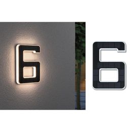 Paulmann LED Au&szlig;en-Wandleuchte &raquo;Solar Hausnummer&laquo; LED-Modul 1 Stk. Warmwei&szlig; LED-Modul, Hausnummern, Buchstaben w&auml;hlbar, Akku wechselbar schwarz 1, H: 23cm, 1 