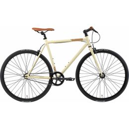 Bikestar Singlespeed 1 Gang Shimano f&uuml;r Damen und Herren beige 53cm, 28 Zoll (71,12cm) Singlespeed