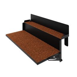 Letti Moderni Balkontisch, Schwarz, Metall, rechteckig, 64x29x35 cm, Balkonm&ouml;bel, Balkontische
