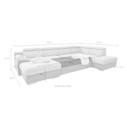 Sit & More sit&more Wohnlandschaft &raquo;Xenia U-Form&laquo; wahlweise mit Schlaffunktion braun Kunstleder SOFTLUX ;Luxus-Microfaser ALTARA NUBUCK (100% Polyester);Luxus-