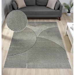 OTTO home Teppich &raquo;Bentori, Hoch-Tief-Struktur, Scandi&laquo; rechteckig 11 mm H&ouml;he Modernes Design mit Boho-Charme, Wohnzimmer, Schlafzimmer gr&uuml;n 