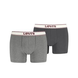 Levi's Levi's Herren Boxer &raquo;LEVIS MEN VNTG HTR BOXER BRIEF 2P&laquo; ohne Eingriff, uni, meliert, Logo-Bund, elastisch L