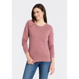 Ragwear Damen Sweatshirt &raquo;DARIA ZIG ZAG O&laquo;, mit Zierkn&ouml;pfen am Ausschnitt rosa XL