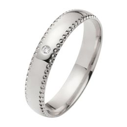 Firetti Unisex Trauring &raquo;Schmuck Geschenk Gold 750 Hochzeit Ehering "LIEBE"&laquo; Made in Germany, wahlweise mit oder ohne Brillant wei&szlig; 64, 0,01 SI = 