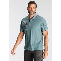 MAN'S WORLD Man's World Herren Poloshirt Kurzarm, l&auml;ssige Passform, mit trendigem Print, Polokragen blau M (48/50)