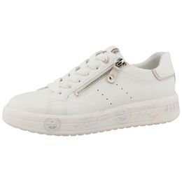 Mustang Shoes Damen Sneaker &raquo;Noralie&laquo; Freizeitschuh, Halbschuh, Schn&uuml;rschuh mit seitlichem Rei&szlig;verschluss wei&szlig; 39