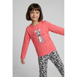 bonprix M&auml;dchen bonprix Pyjama &raquo;Pyjama aus reiner Baumwolle (2-tlg. Set)&laquo; Set, 2 tlg. bequeme Passform, aus Baumwolle, Hose mit elastischem Bund rosa 