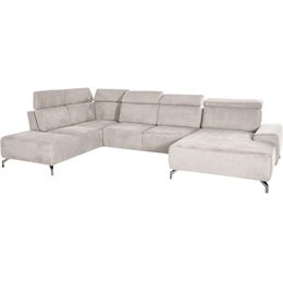 Sit & More sit&more Wohnlandschaft &raquo;Gizeh U-Form&laquo; 12 cm Fu&szlig;h&ouml;he, inklusive Sitztiefenverstellung und Kopfteilverstellung beige B/H/T: 340cm x 230cm, Luxus-