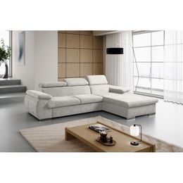 WERK2 Ecksofa &raquo;Cosmo modern und bequem, Breite 282cm, L-Form&laquo; Eckcouch mit Schlaffunktion, Bettkasten & verstellbaren Kopfteilen 100% Polyester B/H/T: