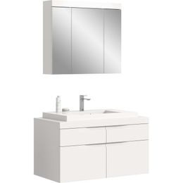 OTTO home Badm&ouml;bel-Set &raquo;MAOI, 2-teilige Badkombination, hochwertige MDF Front&laquo; Holzwerkstoff, MDF, Spiegelglas B/H/T: 100cmcm x 194cmcm x 50cmcm