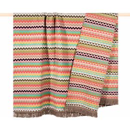 Pad Wohndecke &raquo;CELIN&laquo; Made in Europe, Wendefunktion, gestreift, Zick Zack Muster, 150x200 cm lila Mischgewebe B/L: 150cm x 200cm
