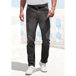 John Devin Herren 5-Pocket-Jeans &raquo;Straight-fit Jeans&laquo; aus elastischer Denim-Qualit&auml;t, in 3 L&auml;ngen: 30 & 32 & 34 schwarz 33, L&auml;nge 34