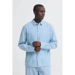 Blend Herren Langarmhemd &raquo;BHABAN SHIRT PP NOOS&laquo; mit normalem Hemdkragen, Regular Fit, in Leinenoptik blau M, N-Gr
