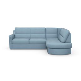 Sit & More sit&more Ecksofa &raquo;Panini L-Form&laquo; wahlweise mit Vorziehsitz und Bettkasten blau B/H/T: 243cm x 87cm x 155cm, Struktur weich, Ottomane rechts, ohne 
