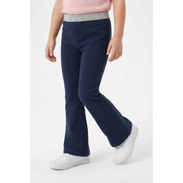 s.Oliver Junior M&auml;dchen s.Oliver Junior Leggings mit Glitzerbund und leichtem Schlag blau 134, N-Gr