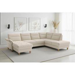 Sit & More sit&more Wohnlandschaft &raquo;Pamela U-Form, B: 292 cm, optional Schlaffunktion & Armteilverstellung&laquo; mit Federkern beige 95% Polyester 5% Polyamid B/H/T: 
