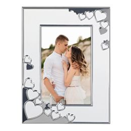 Hama Portraitrahmen &raquo;Bilderrahmen 10 x 15 cm f&uuml;r 1 Bild, zum Aufh&auml;ngen und Stellen&laquo; f&uuml;r 1 Bilder Portraitrahmen, Herz, Aluminium silber Aluminium Optimale 
