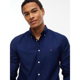 Tommy Hilfiger Herren Langarmhemd &raquo;FLEX DOBBY SLIM FIT&laquo; Slim Fit Dobby Structure blau XL (54/56), N-Gr