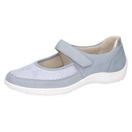 Waldl&auml;ufer Waldl&auml;ufer Damen Riemchenballerina &raquo;HENNI&laquo; , Halbschuh, Komfortschuh, Klettschuh in Weite H (= sehr weit) silber 8 (42)