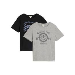 bonprix Herren bonprix T-Shirt Packung, 2 regular fit, Kurzarm, coole Frontprints 60/62 (XXL)