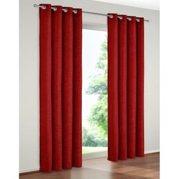 WIRTH Vorhang &raquo;Trondheim 234 g/m&sup2;&laquo; &Ouml;sen 1 Stk. tlg. rot Chenille, Polyacryl 145cm, &Ouml;sen, 132cm