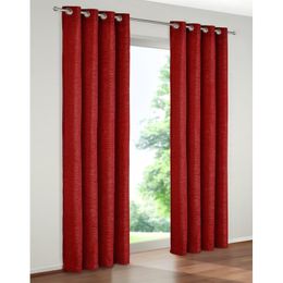 WIRTH Vorhang &raquo;Trondheim 234 g/m&sup2;&laquo; &Ouml;sen 1 Stk. tlg. rot Chenille, Polyacryl 145cm, &Ouml;sen, 132cm