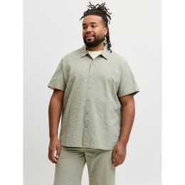 Jack & Jones PlusSize Jack & Jones Plussize Herren Jack & Jones PlusSize Kurzarmhemd &raquo;JORRIVIERA TEXTURE SHIRT SS PLS&laquo; mit Knopfleiste gr&uuml;n 4XL, N-Gr