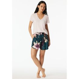 Schiesser Damen Loungepants &raquo;Mix + Relax&laquo; elastischer Bund, Viskose, seitliche Taschen, weites Bein bunt 36, N-Gr