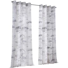 Kutti Vorhang &raquo;Claude&laquo; &Ouml;sen 1 Stk. tlg. Gardine halbtransparent, bedruckt, Polyester, Batist schwarz Polyester 175cm, &Ouml;sen, 135cm