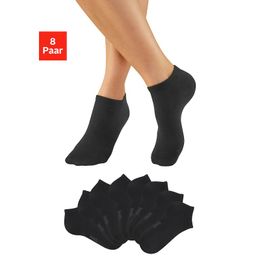 Bench. Herren Sneakersocken &raquo;Damensocken Logosocken klassisch mit Baumwolle&laquo; Packung, 8 Paar tlg. mit weicher Baumwolle schwarz 35-38