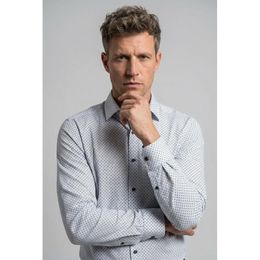 OLYMP Herren OLYMP Langarmhemd &raquo;Luxor&laquo; Businesshemd, modischer Druck, modern fit, New-Kentkragen 46, N-Gr